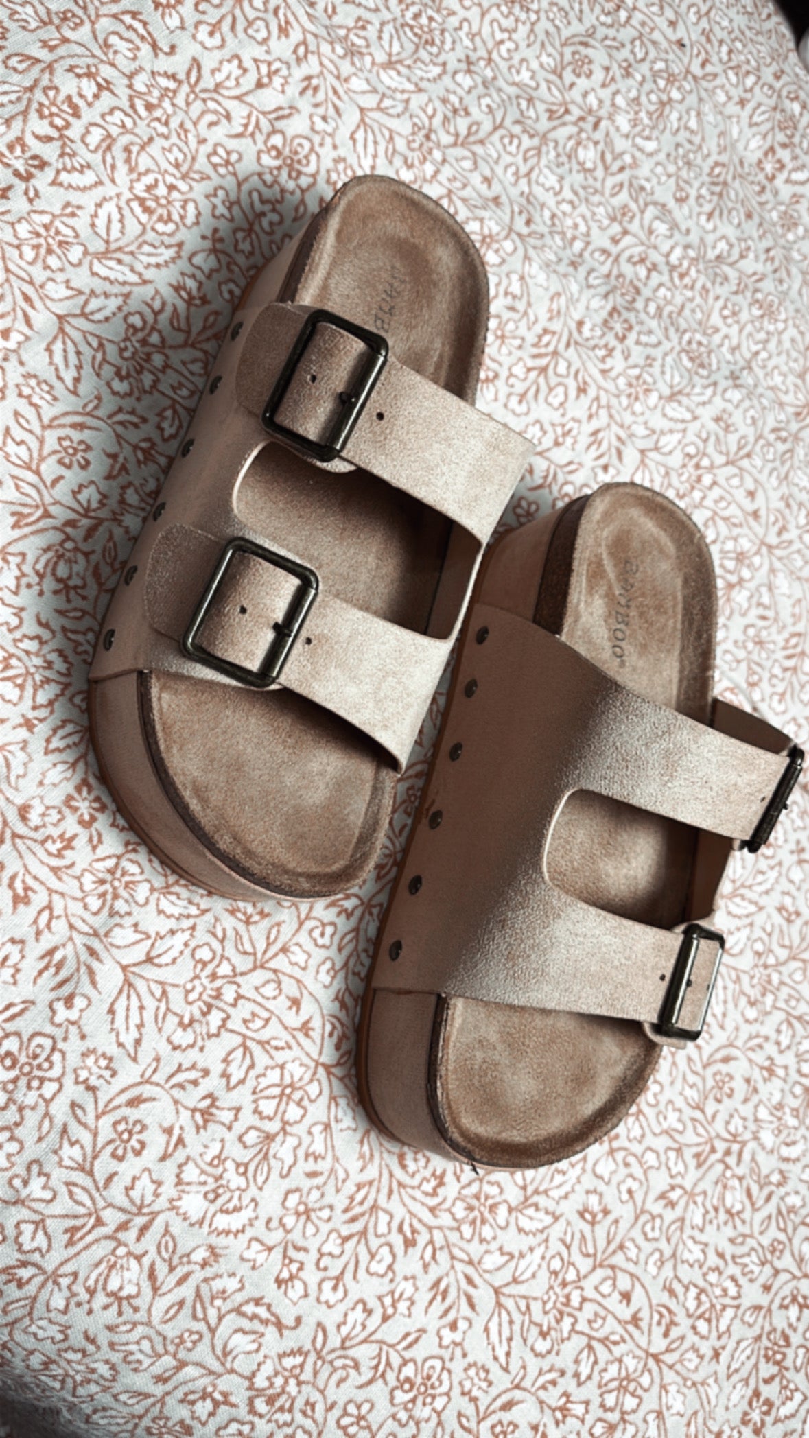 Shania Stacked Double Strap Sandals – Burdy's Barn